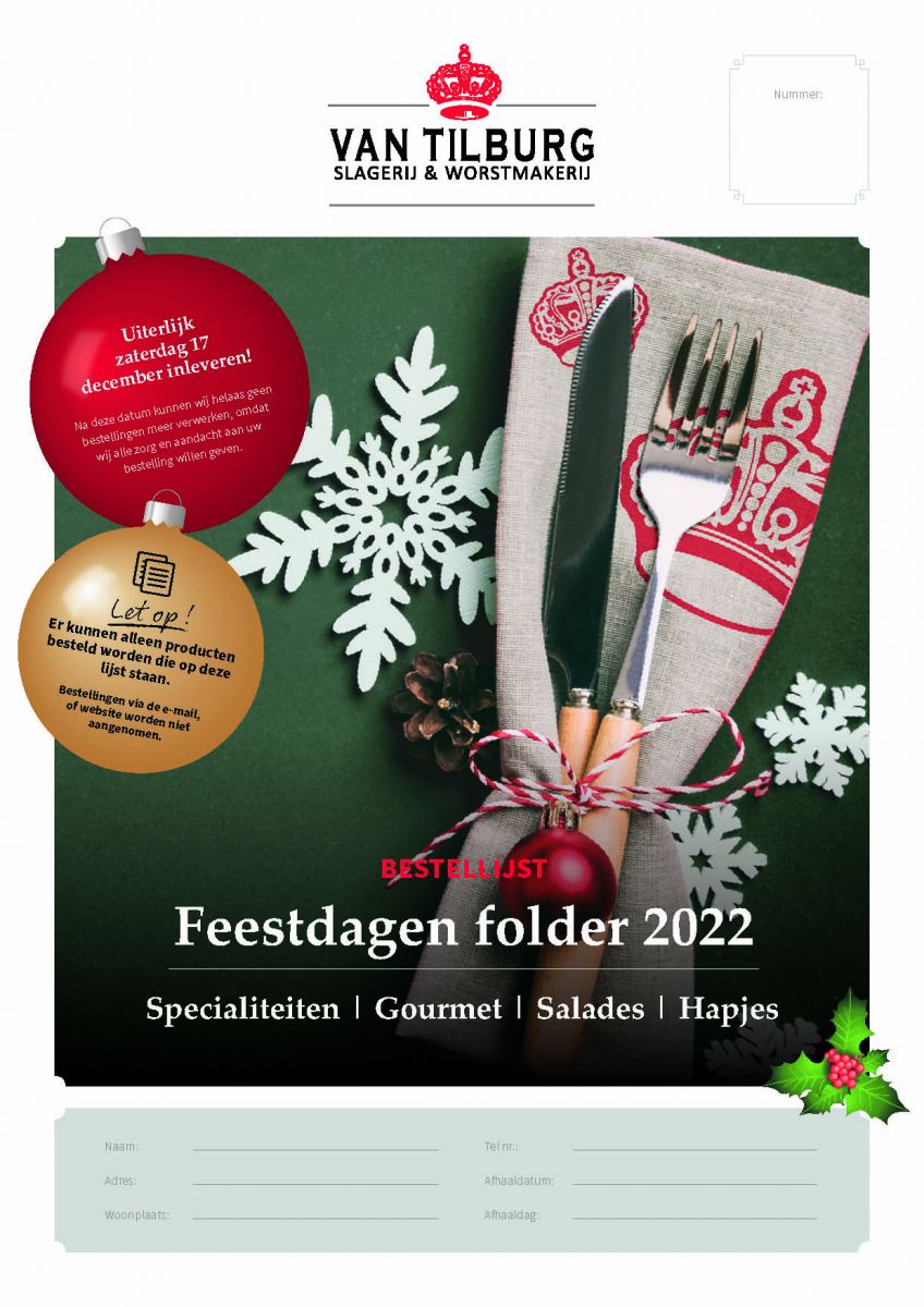 Feestdagen folder - Slagerij van Tilburg